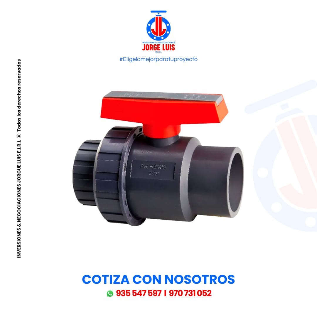 Válvula Unión Simple PVC - Inversiones y Negociaciones Jorge Luis